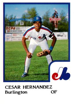 Cesar Hernandez 1986 minor league baseball card - 1980s Baseball
