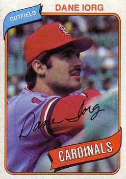 Dane Iorg 1980 Topps Baseball Card - 1980s Baseball
